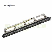 China Blank FTP Keystone Jack Patch Panel Cat5e Cat6 Cat6a Patch Panel 24 Port for sale