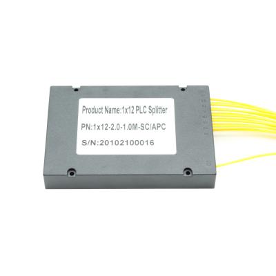 China Low PDL Fiber PLC Splitter 1x12 SC APC ABS Box PLC Splitter for sale