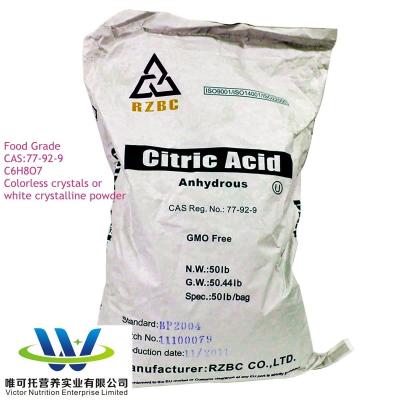 Cina Acido citrico anidro CAS n. 77-92-9 con valore nutrizionale e durata di conservazione di 12 mesi in vendita