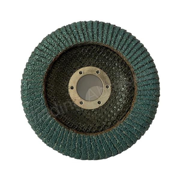 Quality Green R Angle Silicon Carbide Abrasive Flap Disc For Curved Edge Grinding 125mm for sale
