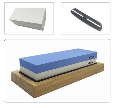China Whetstone 4 Side Grit 400/1000 3000/8000, Whetstone Knife Sharpener Stone Set Include Non-slip Base, Leather Strop, Flattening Stone & Angle Guide for sale