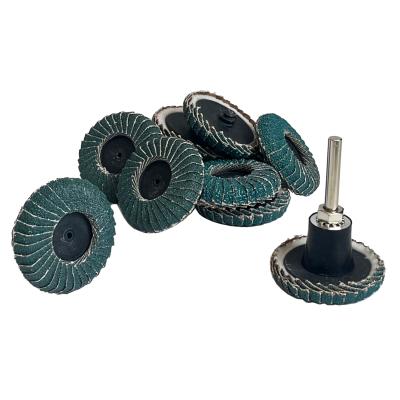 China Mixed Curved Flap Disc 2 Inch Roll Lock Quick Change Sanding Discs for sale