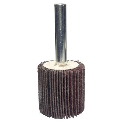 China Aluminum Oxide Cylindrical Shape Abrasive Sanding Mounted Flap Wheel with Shaft Shank for sale