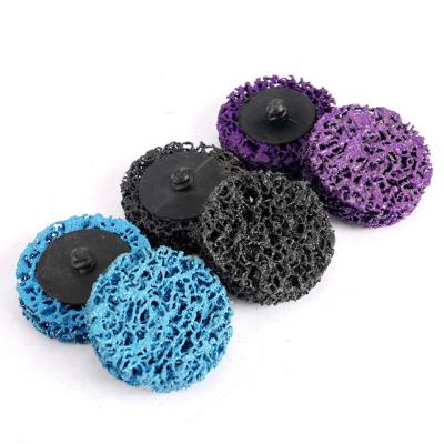 China 2-inch Quick-Change 15mm Thick Clean Strip Abrasive Grinding Discs Purple Angle Grinder OEM Customizable for sale