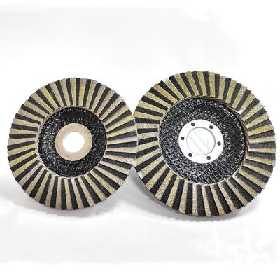 China 4 Inch Diamond Flap Disc 72 Sheets Wear Resistant Wall Stone Polishing Tool for sale