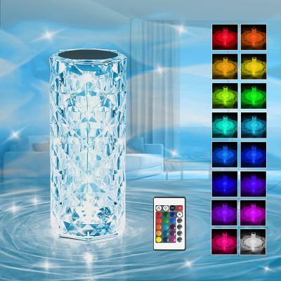 Cina Diamante di controllo di RGB Rose Crystal Table Lamp With Remote di 16 colori in vendita