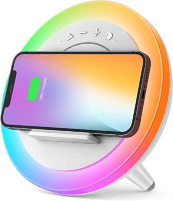 Cina luce notturna di carico senza fili multicolore 10W con l'altoparlante di Bluetooth in vendita