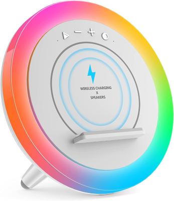Cina luce notturna di carico senza fili multicolore 10W con l'altoparlante di Bluetooth in vendita