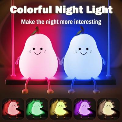 Cina Lampada da tavolo d'attenuazione ricaricabile del silicone di USB della pera del LED della luce notturna astuta della frutta in vendita