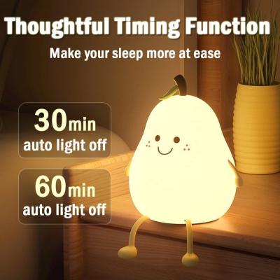 Cina Lampada da tavolo d'attenuazione ricaricabile del silicone di USB della pera del LED della luce notturna astuta della frutta in vendita