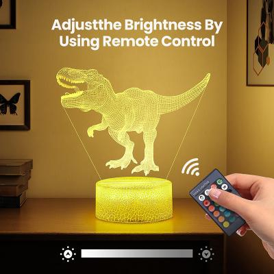 Cina colori della lampada 16 del dinosauro di 36V 3D che cambiano illuminazione telecomandata di plastica acrilica in vendita