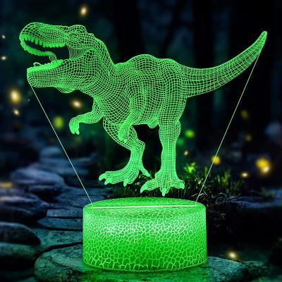 Cina colori della lampada 16 del dinosauro di 36V 3D che cambiano illuminazione telecomandata di plastica acrilica in vendita