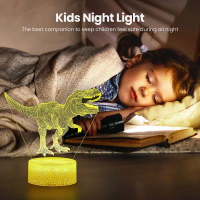 Cina colori della lampada 16 del dinosauro di 36V 3D che cambiano illuminazione telecomandata di plastica acrilica in vendita