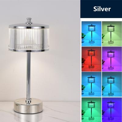 Cina Lampada di scrittorio acrilica di E27 RGB LED 100v intorno alle lampade da tavolo di vetro colorate in vendita