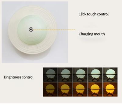 Cina Illuminazione della lampada della luna di 16 colori LED, 3D che stampa la luce notturna ricaricabile di USB in vendita