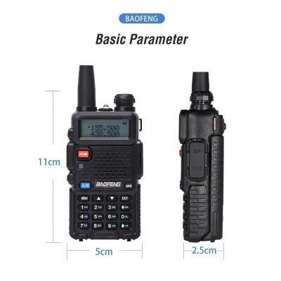 Cina Radio digitale a due vie Baofeng UV-5RX Tri-band 5watt Wireless Long Range Professional Trasmettitore nero portatile in vendita