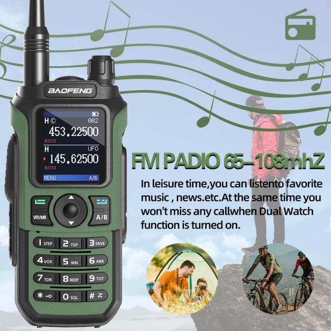 Baofeng UV-21Pro V2 Ham Radio Type C Charging NOAA AM Two Way Radio Tri Band High Capacity UV21 Walkie Talkie Long Range