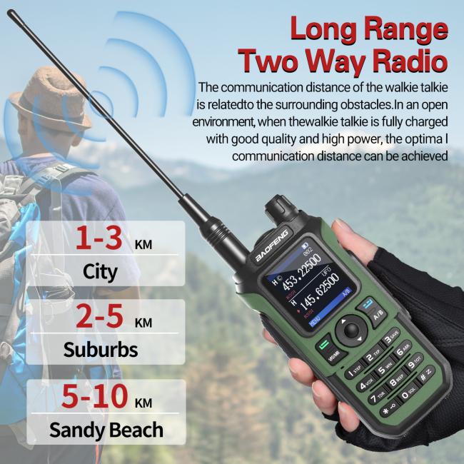 Baofeng UV-21Pro V2 Ham Radio Type C Charging NOAA AM Two Way Radio Tri Band High Capacity UV21 Walkie Talkie Long Range