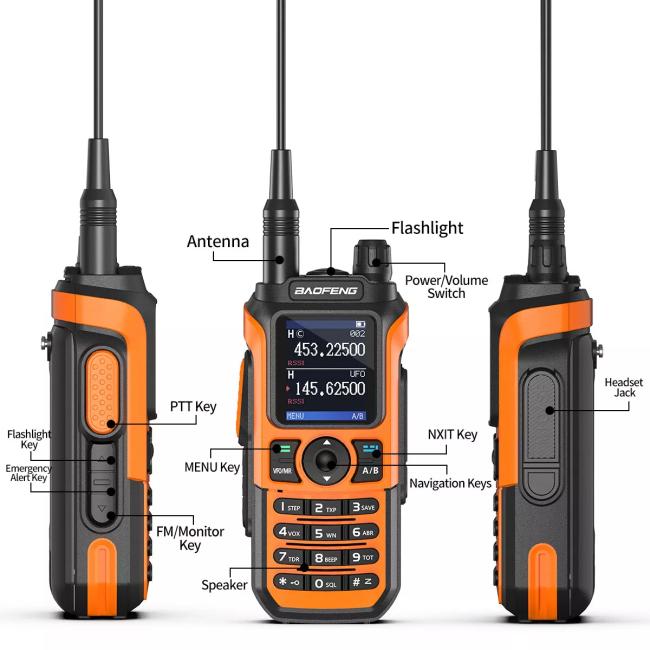 Baofeng UV-21 Pro V2 Walkie Talkies NOAA Ham Two Way Radio Long Range Tri-Band Wireless Frequency Radio