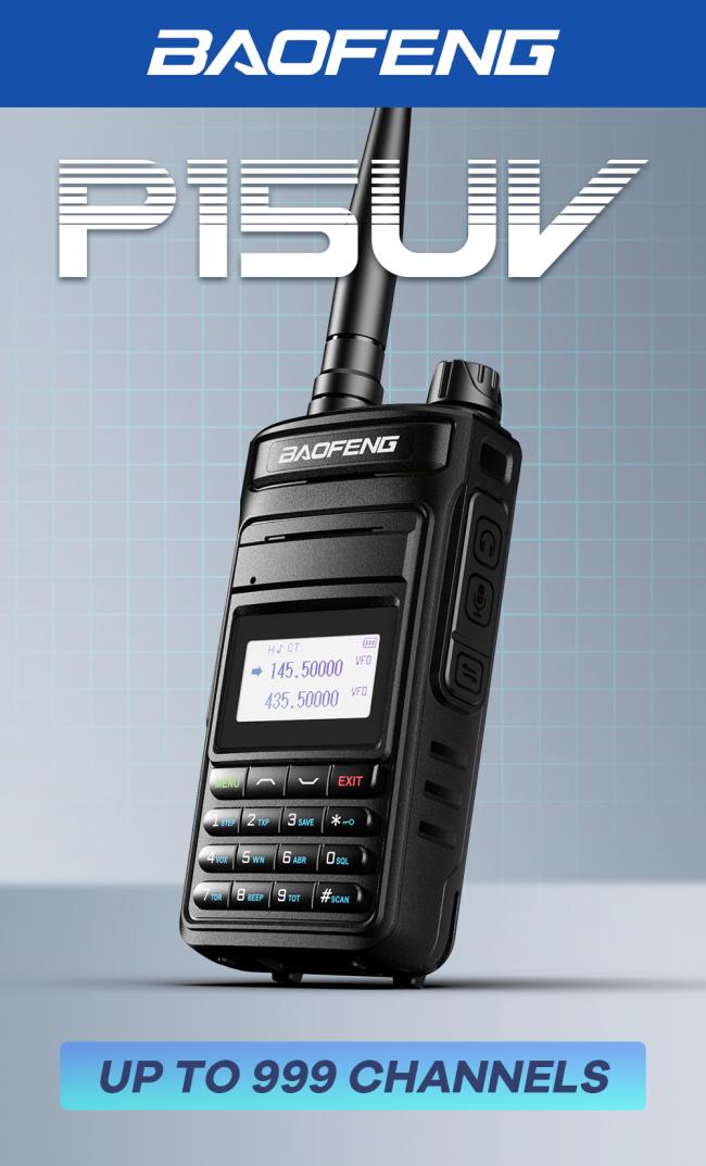 Baofeng P15UV Walkie Talkie back view