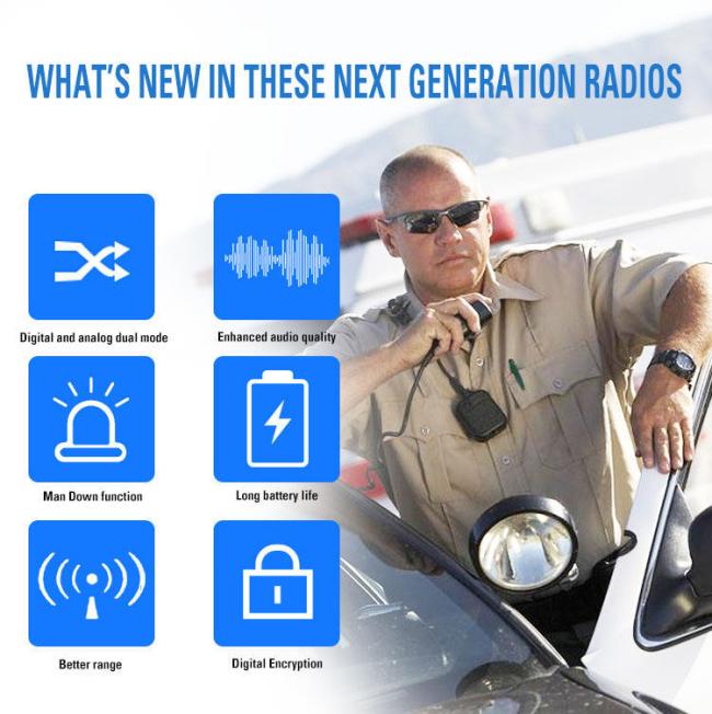 Kirisun DP405 Walkie Talkie side view