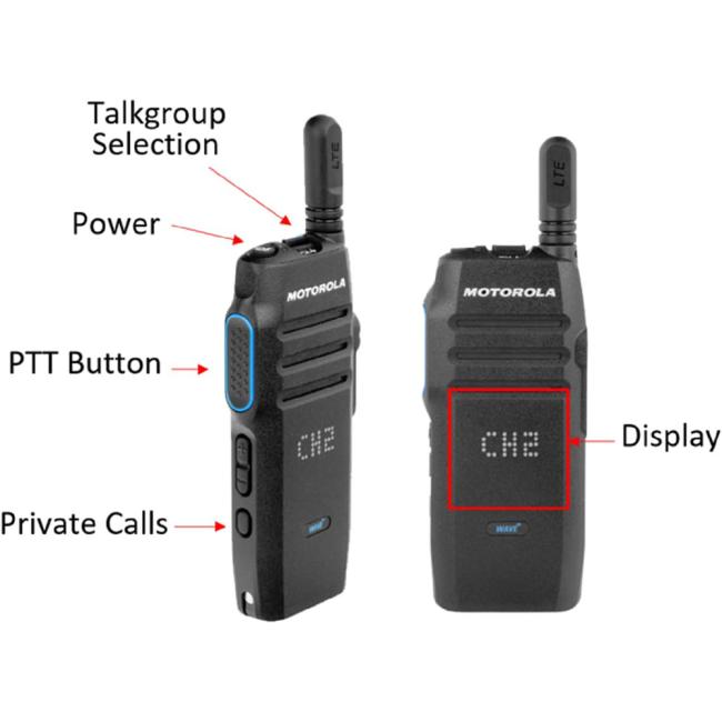 TLK100 Walkie Talkie back view