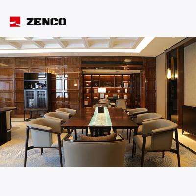 China Hotel Meeting Room Furniture Includ Solid Wood Long Meeting Table With 8 Meeting Chairs for sale