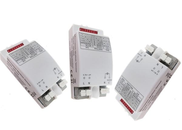 White Color AC Motion Sensor Switch 220~240VAC HNS204 On / Off And Lux Off Function