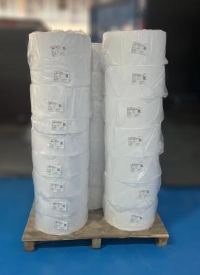 China Waterproof Glossy Paper Adhesive Roll Label Materials  140u Paper Thickness for sale