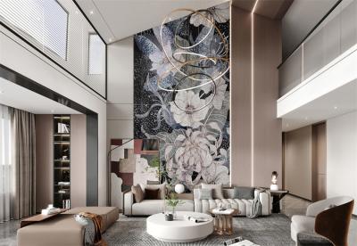 China Flowers Artistic Decorative Stone Slab For Entrance Hall Impact Resistance for sale