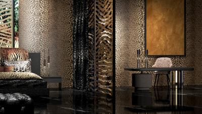 China Gold Luxury Decorative Stone Slab Beautiful Leopard Print For Hotel And Home for sale