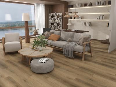China Oak Golden Luxury Spc Flooring Easy Maintenance Spc Floor Tiles High End Decoration for sale