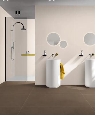 China Deep Coffee Colored Indoor Porcelain Tiles Leather Texture Anti Slip Surface for sale