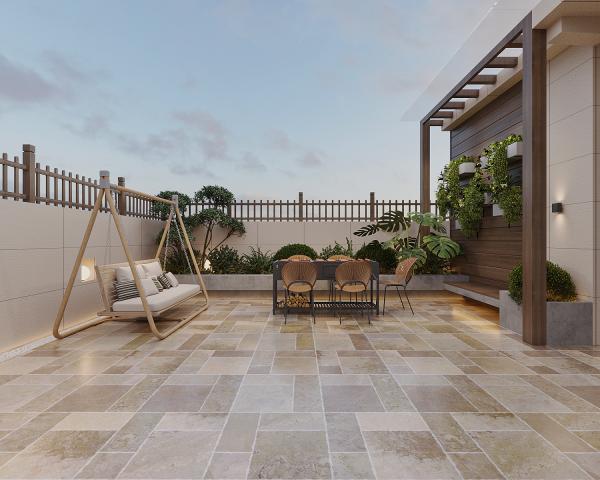 Quality Beige Lime Stone Tiles Limestone Exterior Tiles Decoration For High End for sale