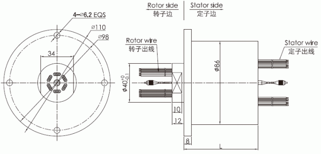 fo109 serie di serie FO109 1 disegno Fibra-elettrico dell'anello di contatto dell'anello di contatto di Manica