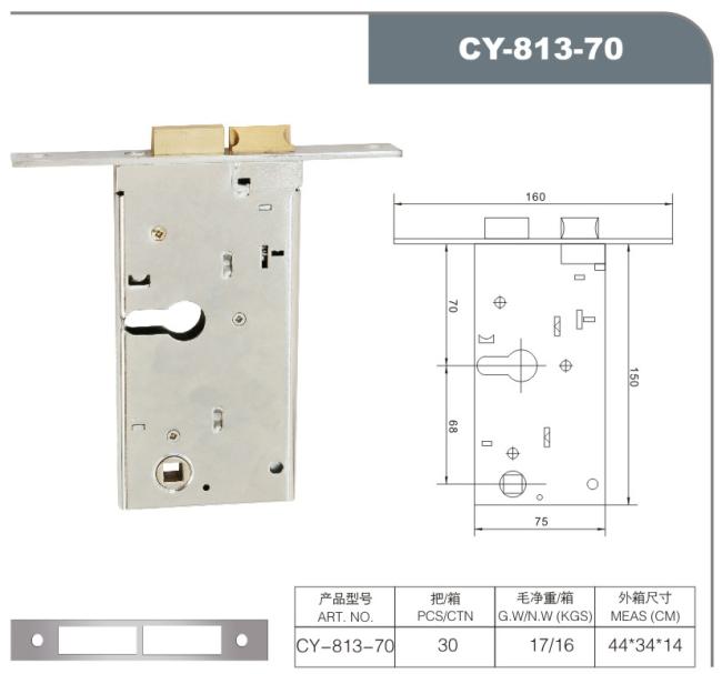 Aluminum Door Lock Solid SN Finish Surface Mounted Mortise Door Lock ...
