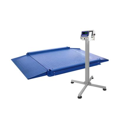 China Industrial Carbon Steel Platform Scale 1.5m x 1.5m Ultra Low with Double Folded Ramp for sale