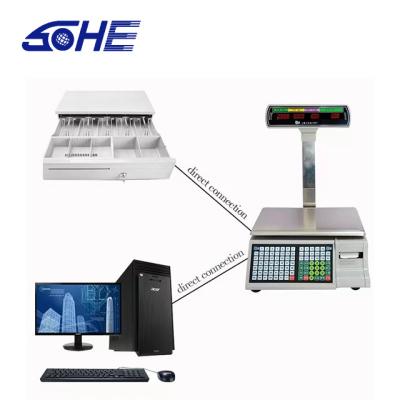 China Customized Cash Register Scale with Barcode Label Printer Power Supply DC10.5V/1000mA for sale