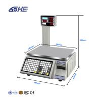 China AC 100-240V/DC21V Customized Support OBM Printing Bar Code Table Scale SHW-TMC 15kg for sale