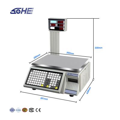 中国 AC 100-240V/DC21V カスタマイズされたサポート OBM 印刷バーコードテーブルスケール SHW-TMC 15kg 販売のため