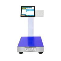 China 12 Inch Desktop Screen 15-100kg Pork and Beef Processing Android Printing Label Scale for sale