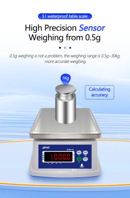 China Customizable S1 Waterproof Table Electronic Scale with 15kg Capacity and ODM Support for sale