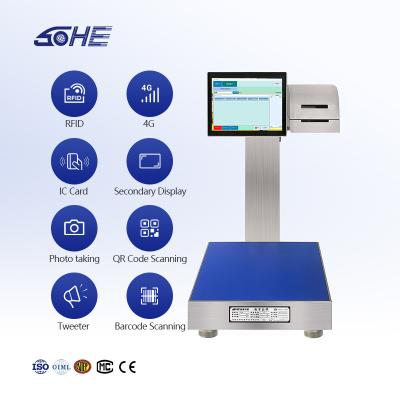 China Label Printing Fully Waterproof Smart Scale with Smart Screen and 304 Stainless Steel for sale