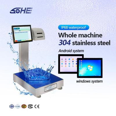 China Label Printing Fully Waterproof Smart Scale with Smart Screen and 304 Stainless Steel for sale