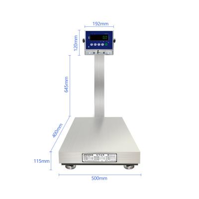 China SOHE A1S 500KG 500*600 roestvrijstalen platformschaal voor vis- en voedselfabrieken Te koop