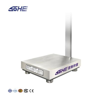 China SOHE A1S 500KG 500*600 roestvrijstalen platformschaal voor vis- en voedselfabrieken Te koop