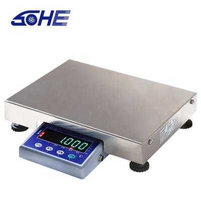 China 240V industriële roestvrij staal tafel gewichtsschaal voor vers 30KG 5g hoge precisie Te koop