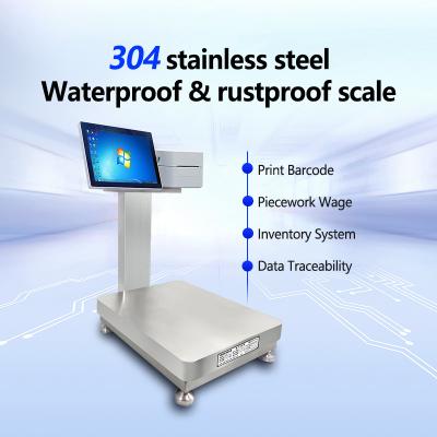 China 60KG SOHE Battery Simple Waterproof Smart Industrial Weighing Scales Platform Print Laber Scale for sale
