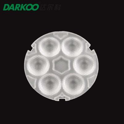 China Lente ótica do diodo emissor de luz do círculo 42mm 15deg SMD transparente para Downlight à venda
