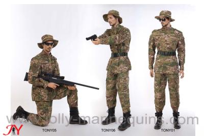 China Jolly mannequins-male skin color army with weapon in uniform soldier mannequins collection TONY collection for sale
